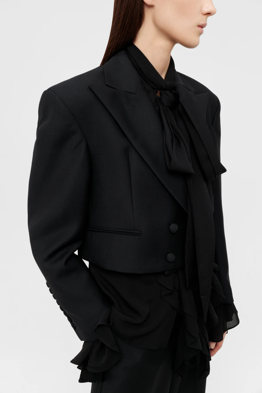 Пиджак Jacob Lee double-breasted oversize tuxedo cropped jacket in ...